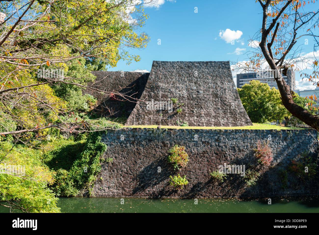 Kumamoto Castle Fortress Stone Wall and Moat in Japan Stock Photo - Alamy