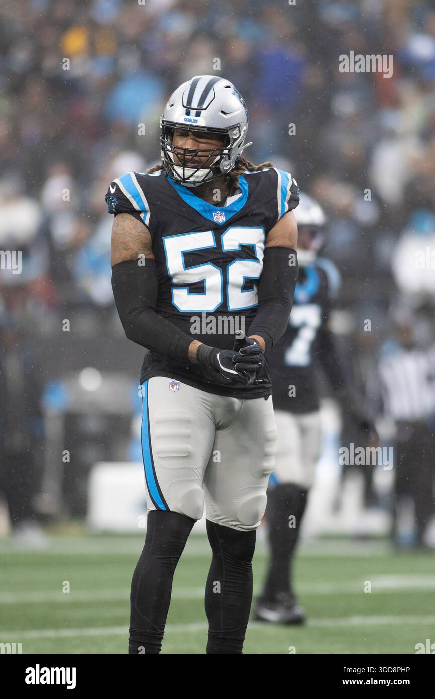 Carolina Panthers linebacker Trevis Gipson (52) gets ready for the next ...