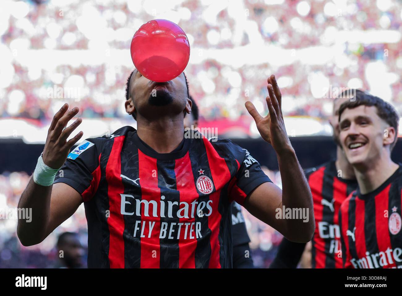 Christopher Alan Nkunku of AC Milan celebrates after scoring a goal ...