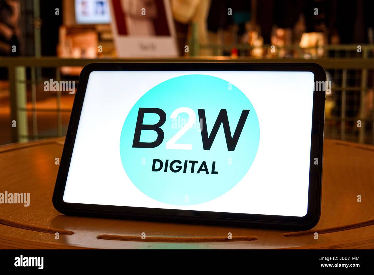 In this photo illustration, the logo of B2W Digital is seen displayed ...