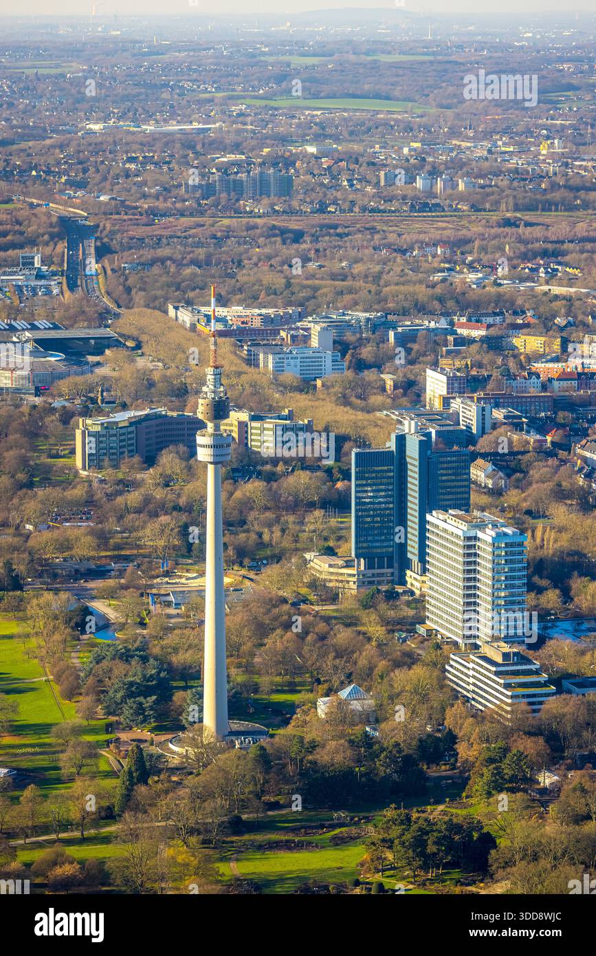 Luftbild, Florianturm im Westfalenpark, Wahrzeichen Aussichtsturm und ...