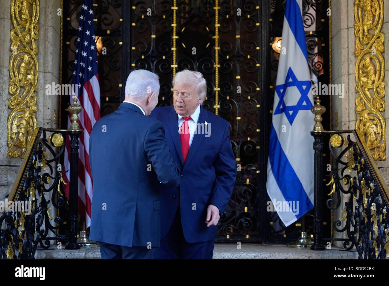 President Donald Trump greets Israel's Prime Minister Benjamin ...