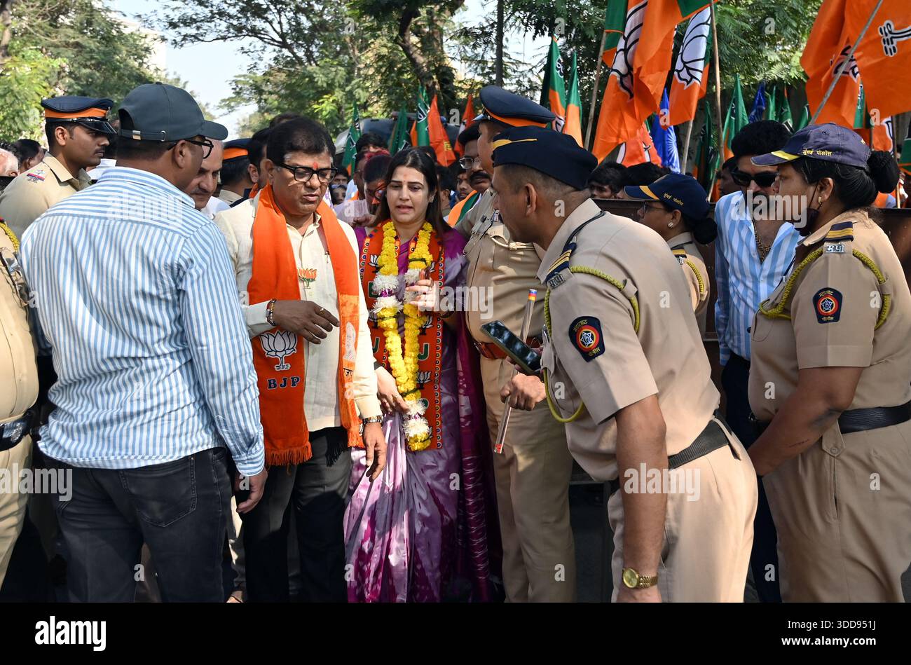 MUMBAI, INDIA - DECEMBER 29: BJP candidate Tajsasvee Abhishekh ...