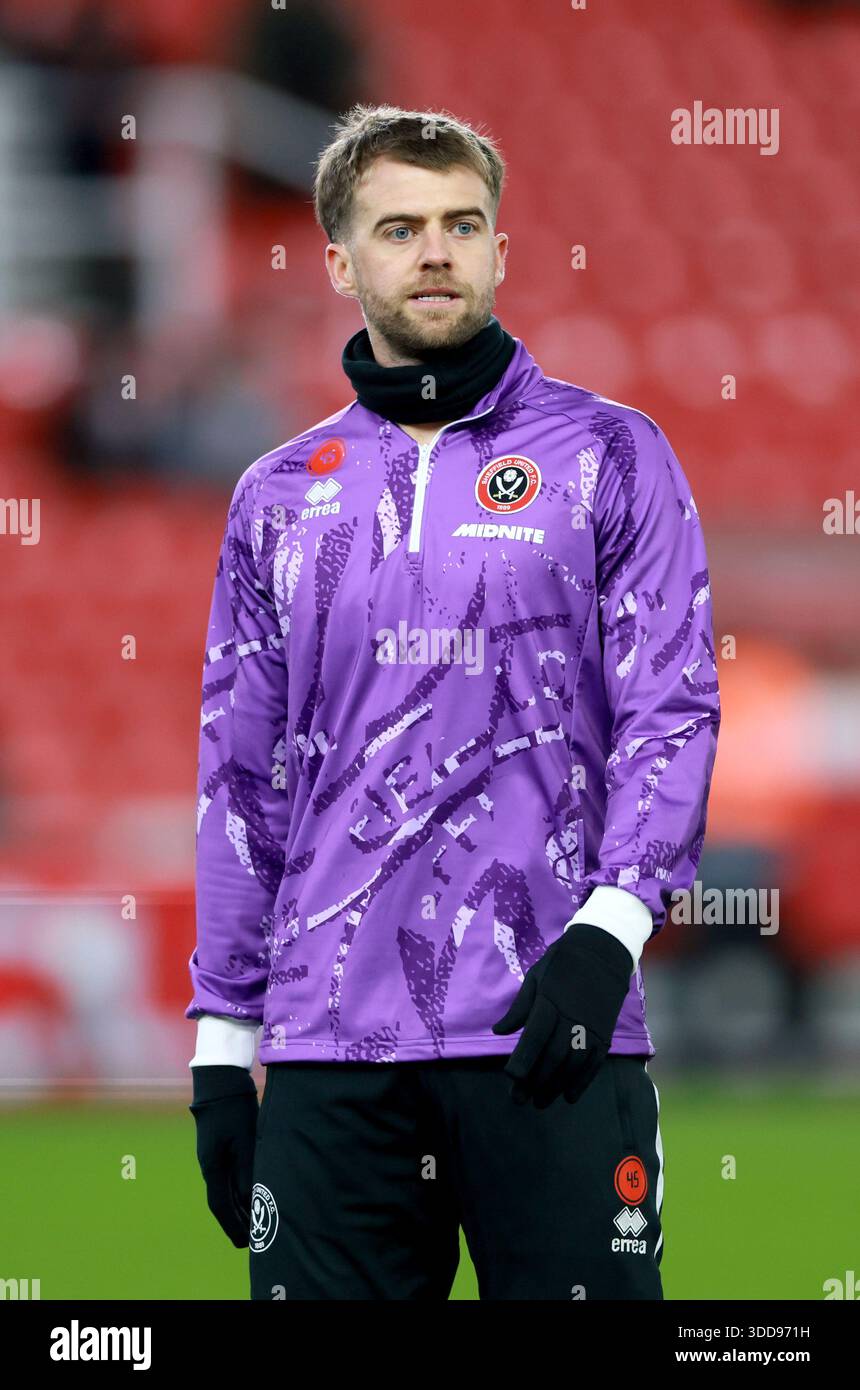 Sheffield United's Patrick Bamford warms up before during the Sky Bet ...