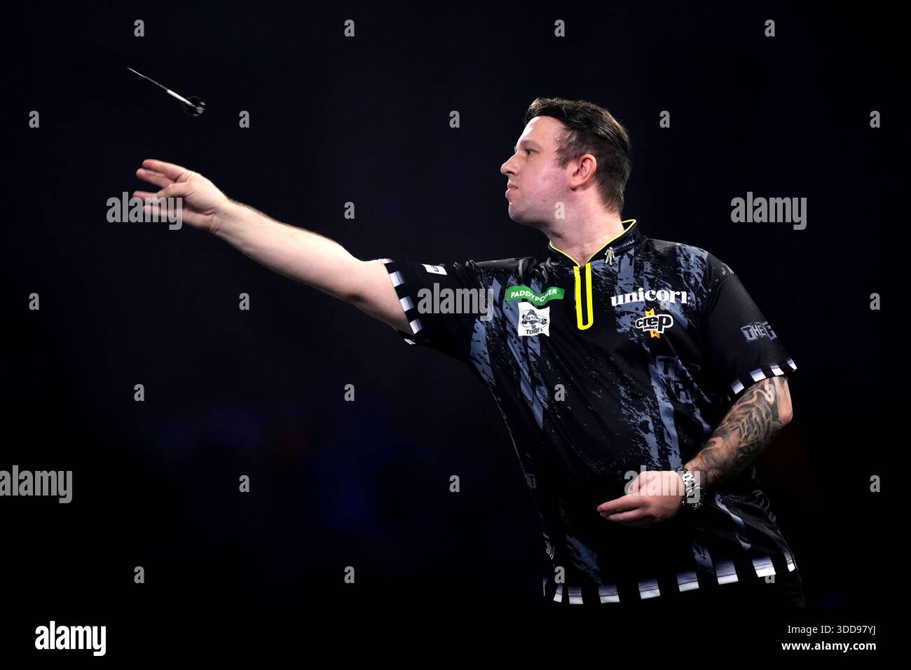 England's Callan Rydz during his match against Northern Ireland's Josh ...