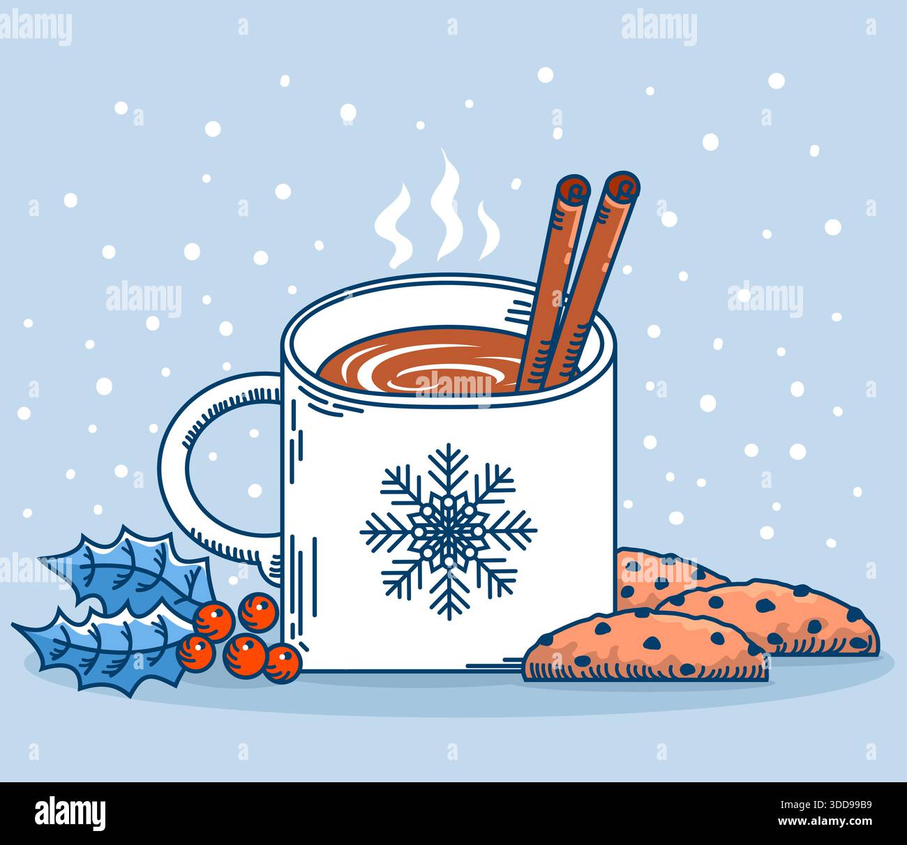 Christmas cup tea milk Stock Vector Images - Alamy