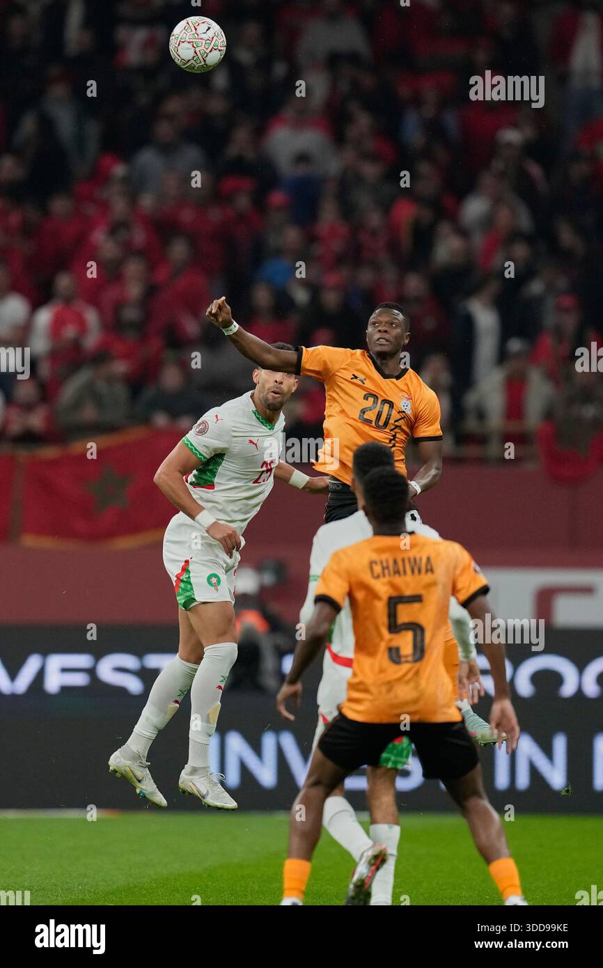 Zambia's Patson Daka attempts a header during the Africa Cup of Nations ...