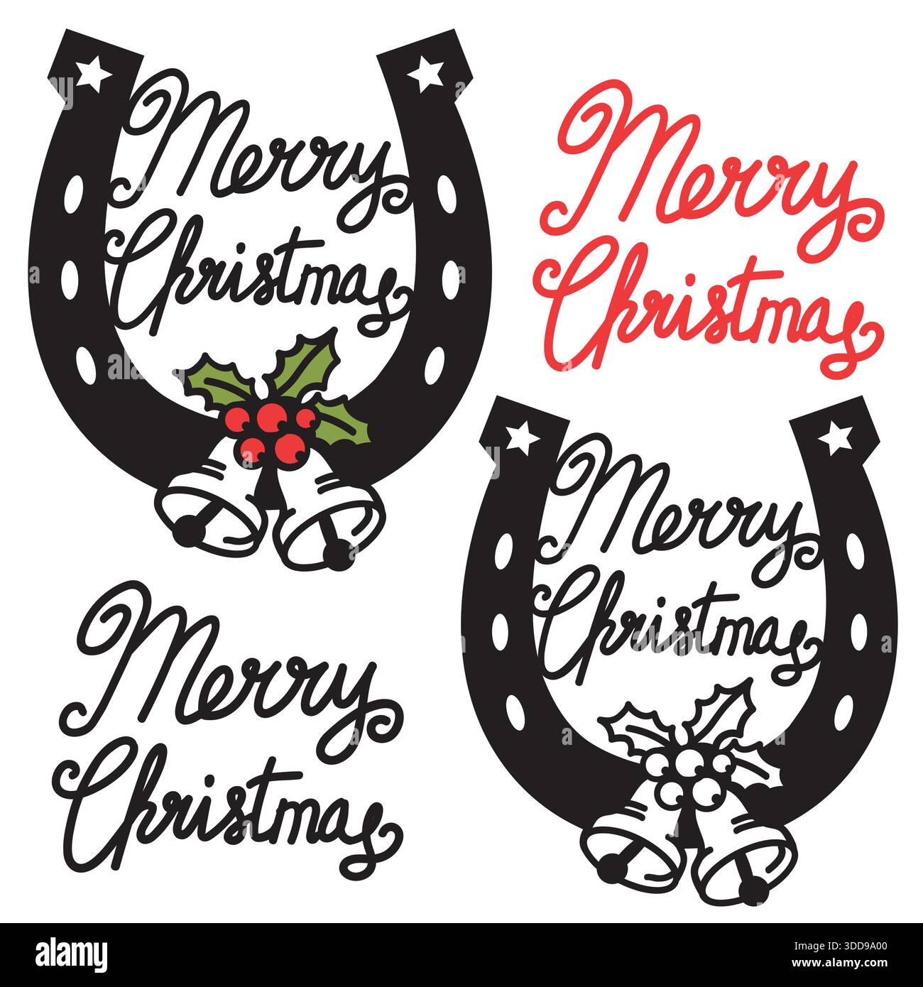 Western christmas greeting card Stock Vector Images - Alamy