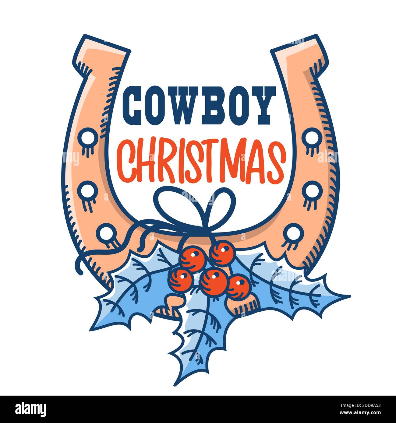 Western christmas greeting card Stock Vector Images - Alamy