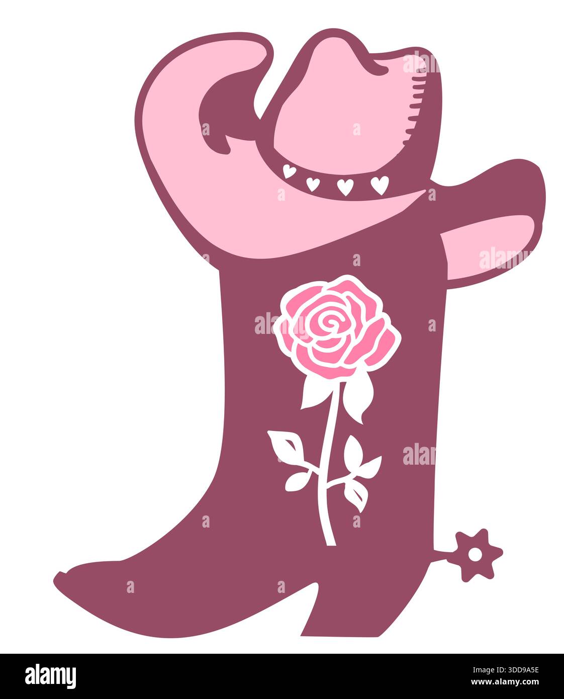 Brown leather cowboy boots Stock Vector Images - Alamy