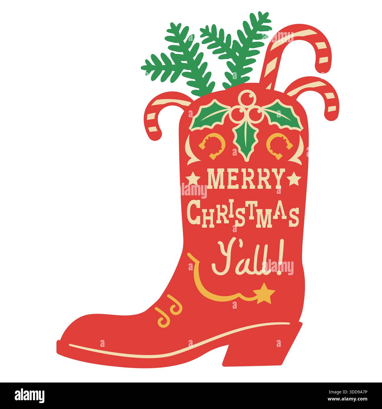 Cowboy boots on red Stock Vector Images - Alamy