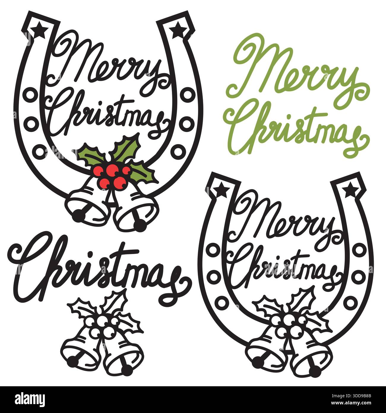 Western christmas greeting card Stock Vector Images - Alamy