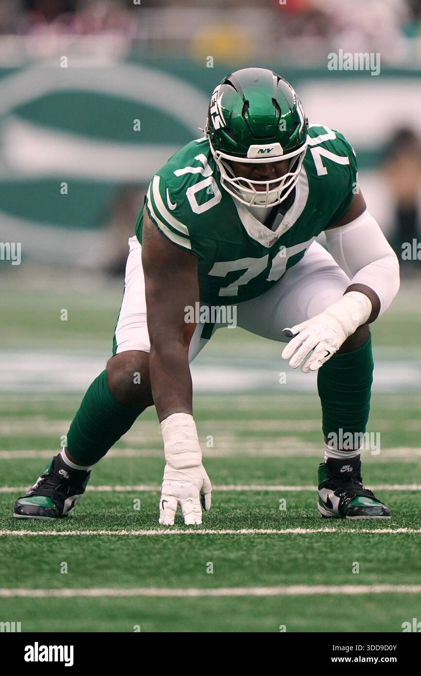 New York Jets offensive tackle Armand Membou (70) during an NFL ...