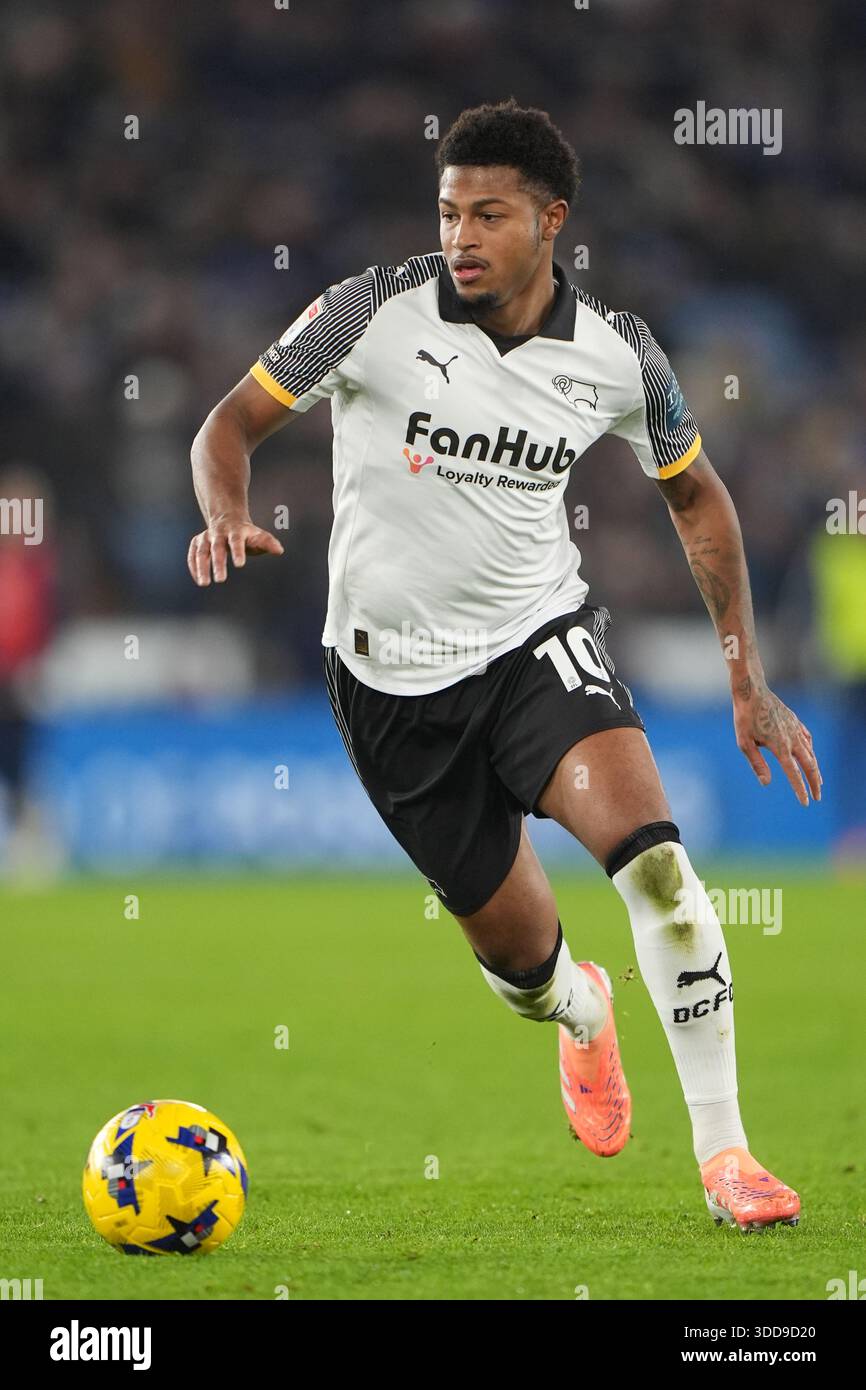 Derby County's Rhian Brewster during the Sky Bet Championship match at ...