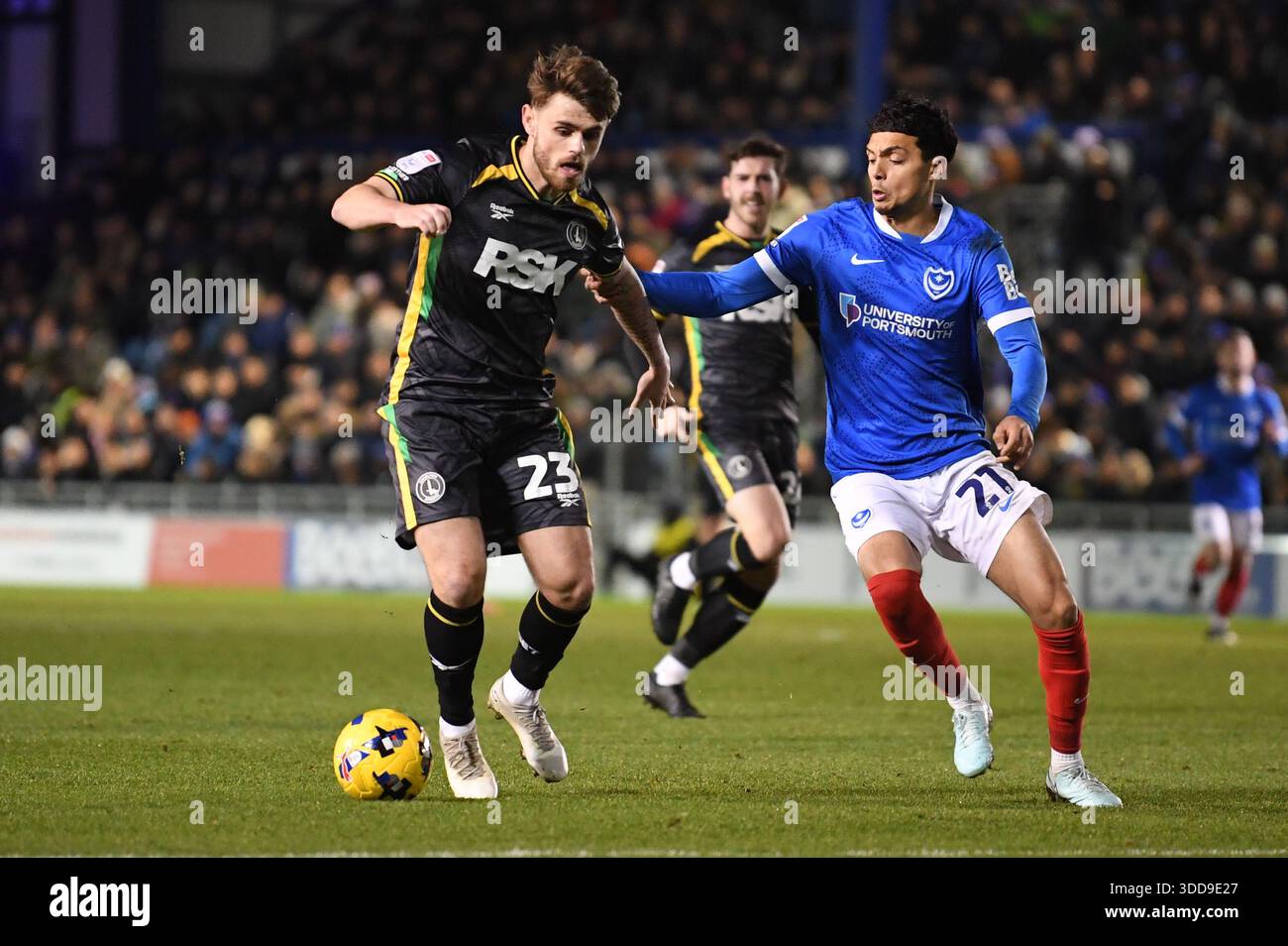 Portsmouth, England. 29th Dec 2025. Charlie Kelman and Andre Dozzell ...