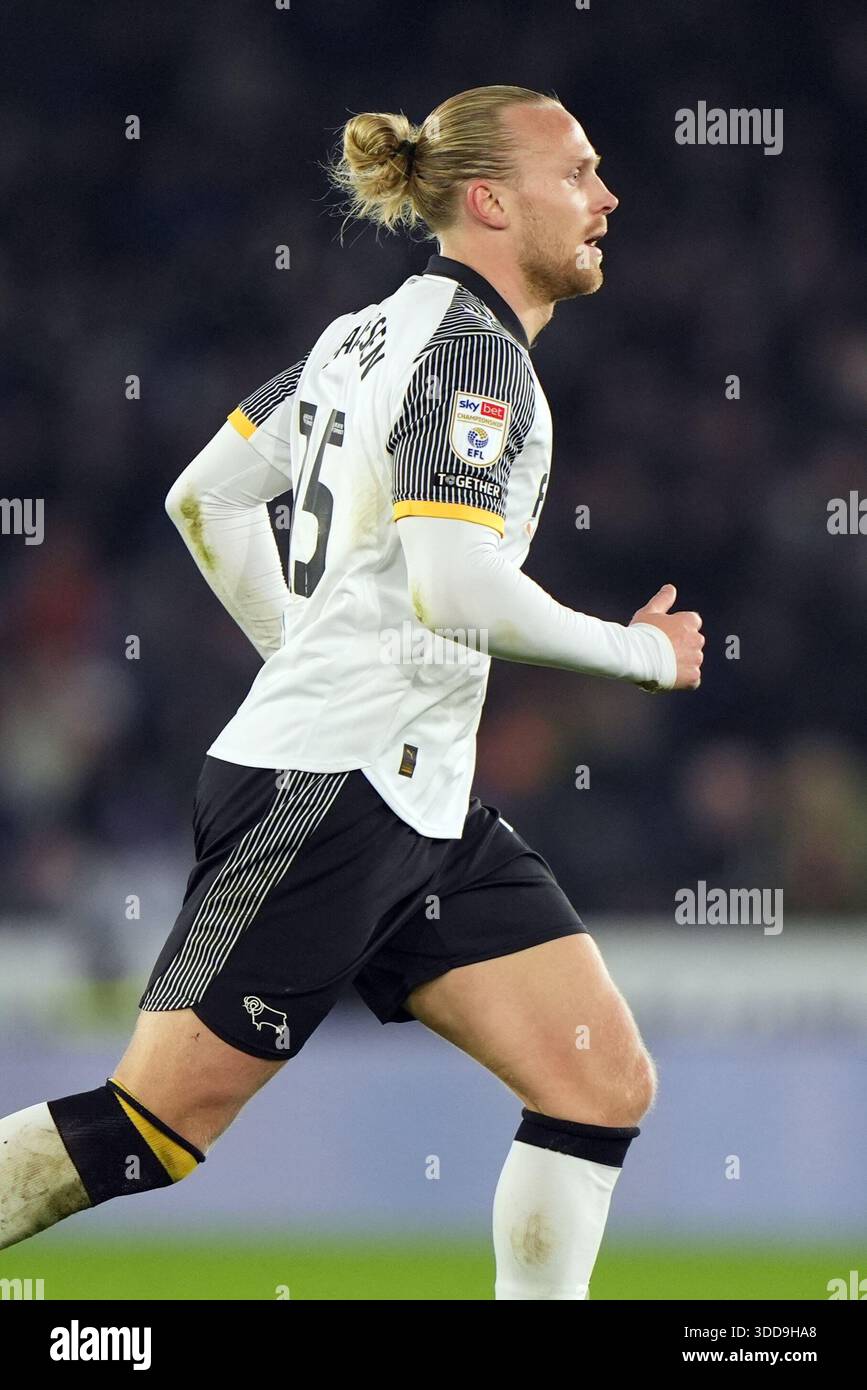 Derby County's Lars-Jorgen Salvesen during the Sky Bet Championship ...