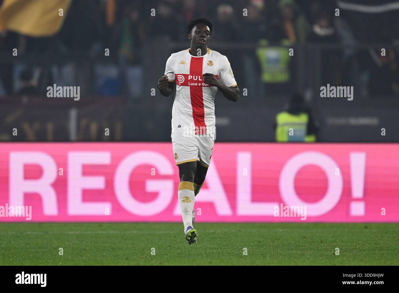 Jeff Ekhator of Genoa C.F.C. celebrates after scoring the goal of 3-1 ...