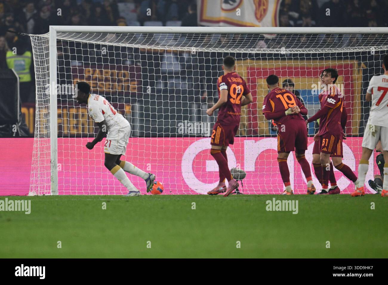Jeff Ekhator of Genoa C.F.C. celebrates after scoring the goal of 3-1 ...