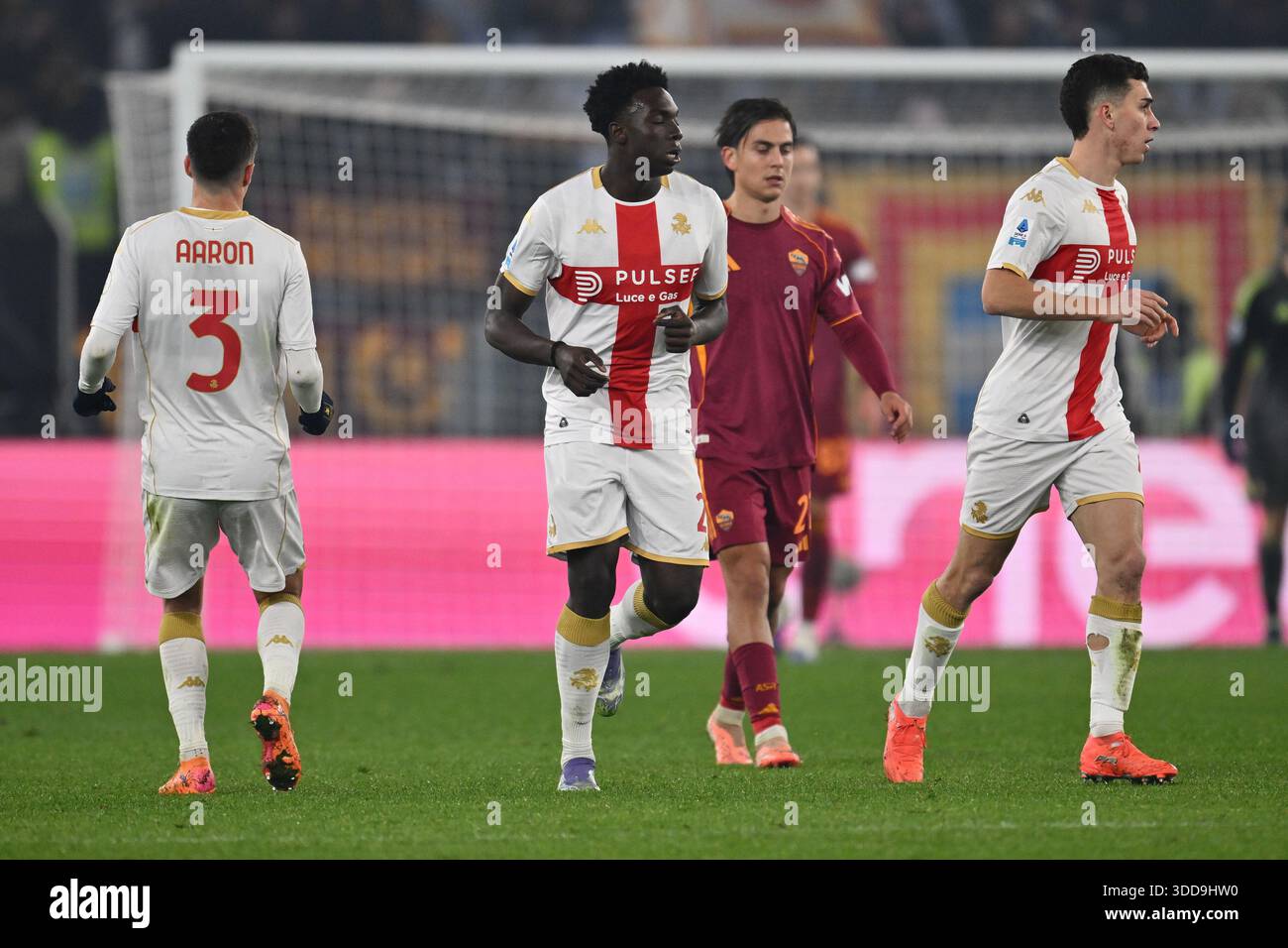 Jeff Ekhator of Genoa C.F.C. celebrates after scoring the goal of 3-1 ...