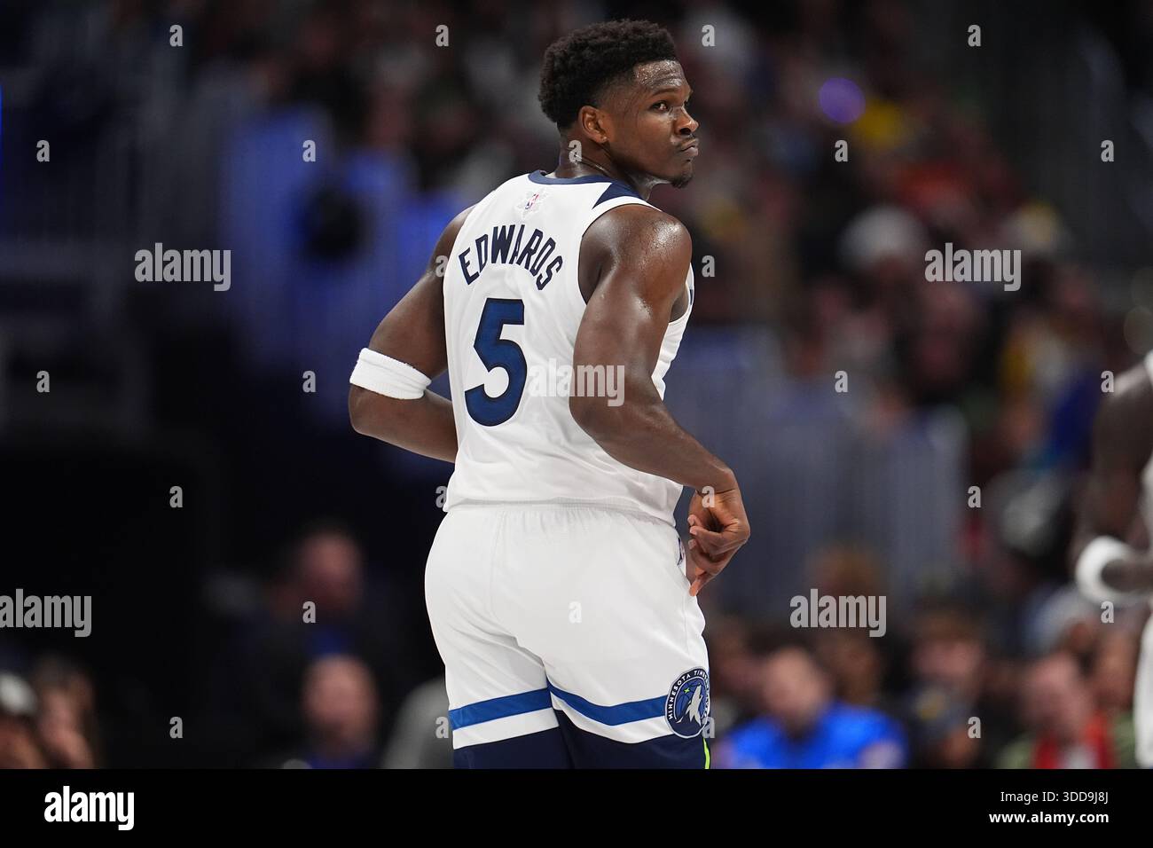 Minnesota Timberwolves guard Anthony Edwards (5) in the first half of ...