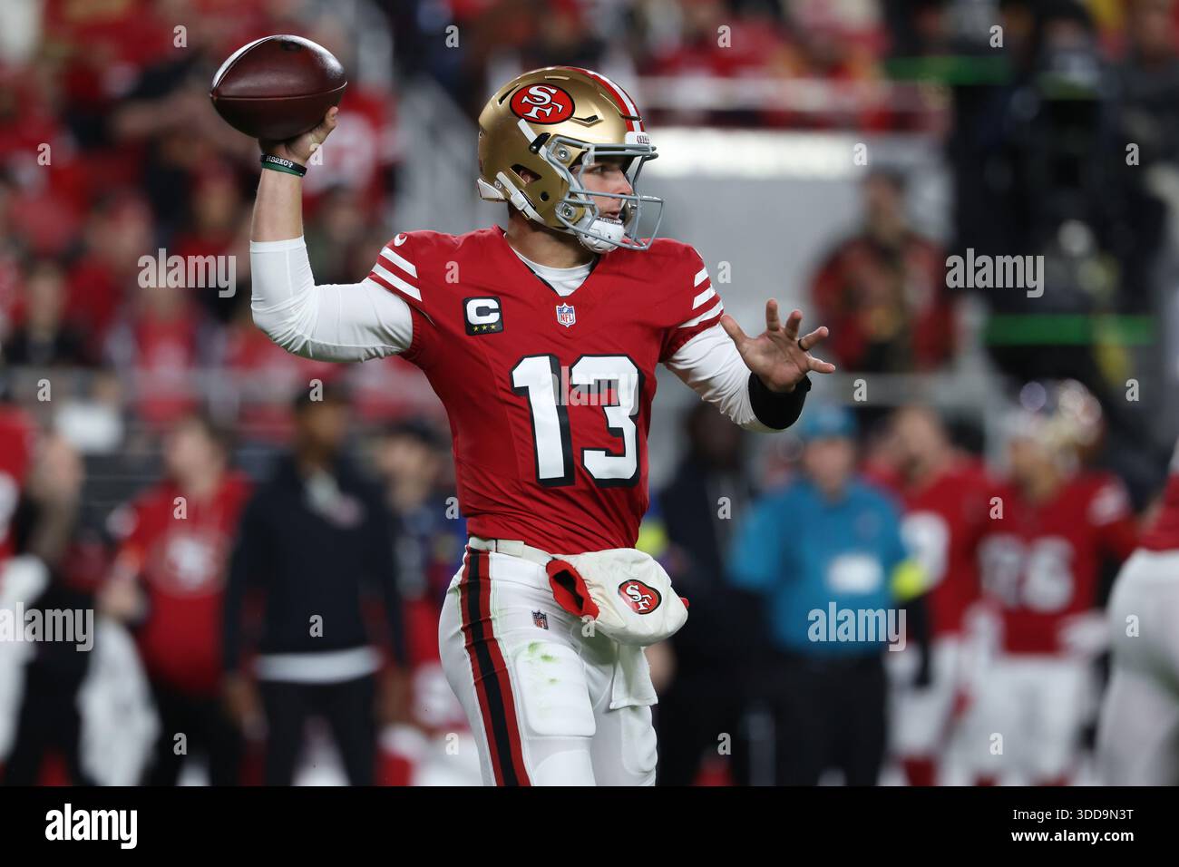 San Francisco 49ers quarterback Brock Purdy (13) passes against the ...