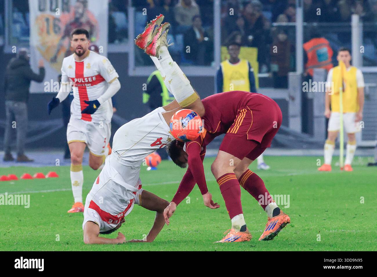 Rome, Italy, 29 December, 2025. Sebastian Otoa, left, of Genoa, and ...