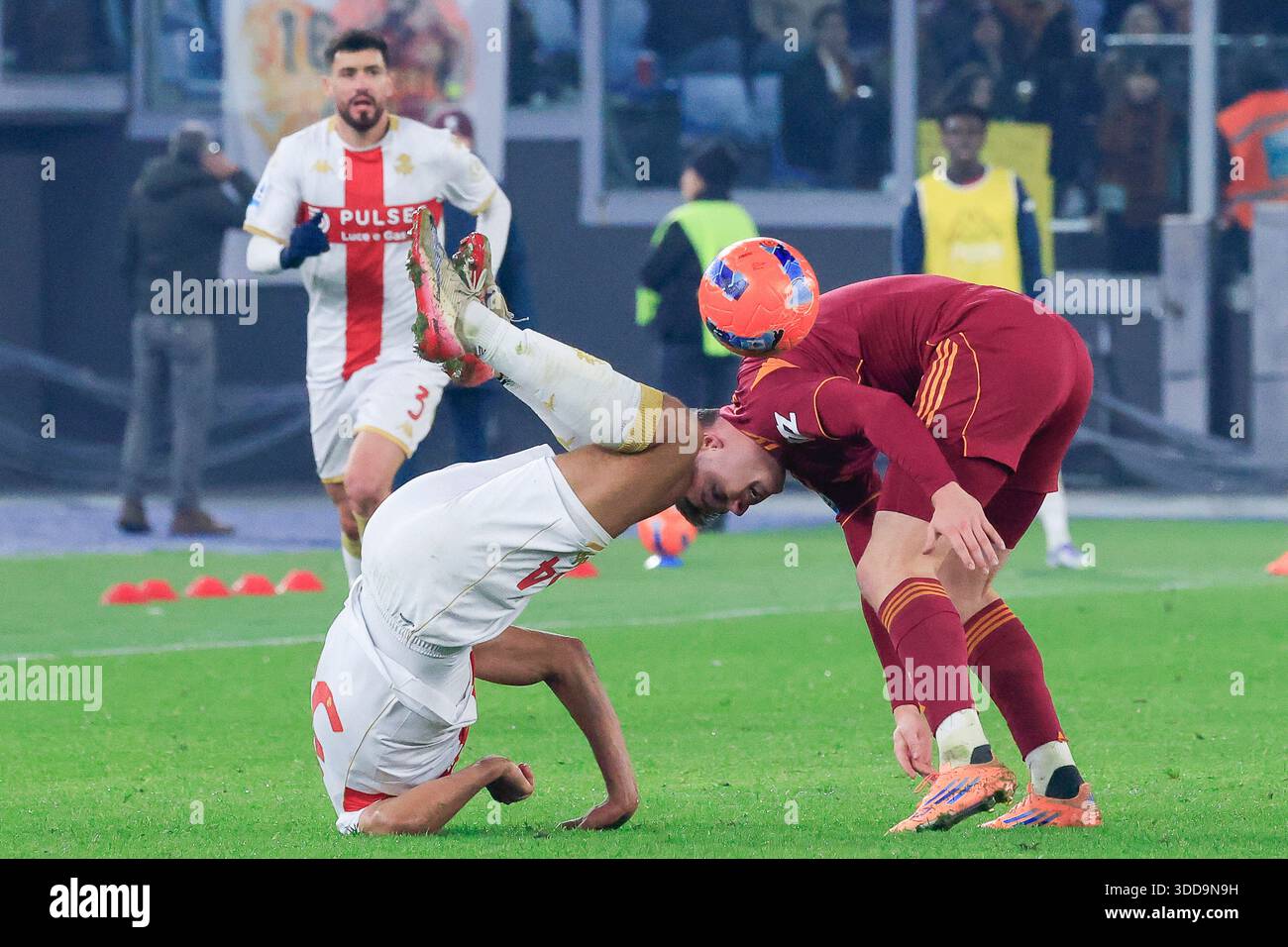 Rome, Italy, 29 December, 2025. Sebastian Otoa, left, of Genoa, and ...