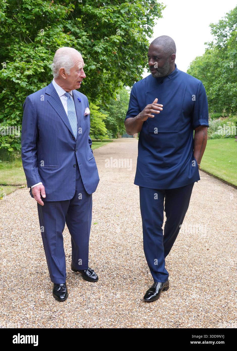 File photo dated 12/07/24 of King Charles III (left) with Idris Elba ...