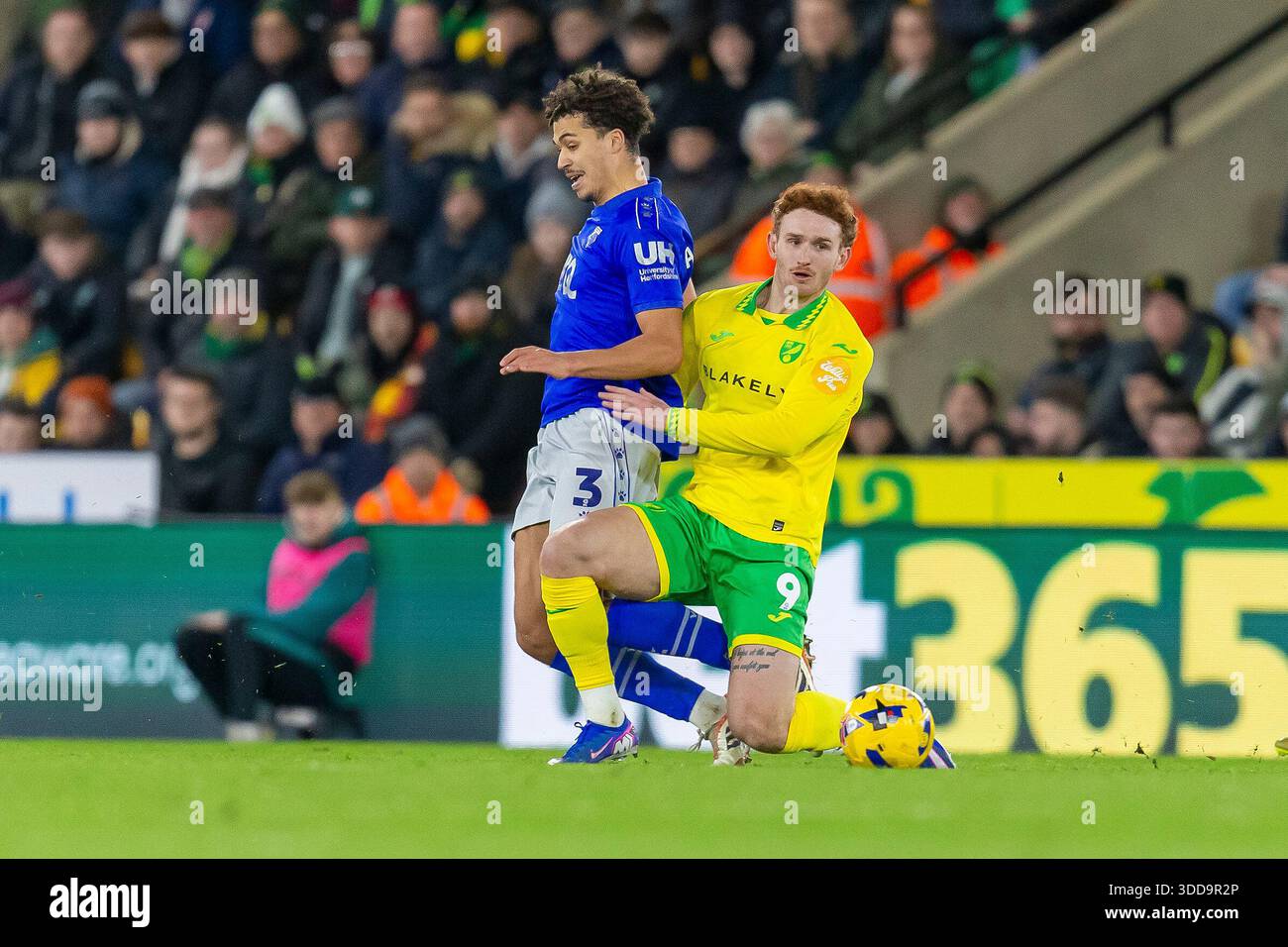 Max Alleyne of Watford and Josh Sargent of Norwich City battle for the ...