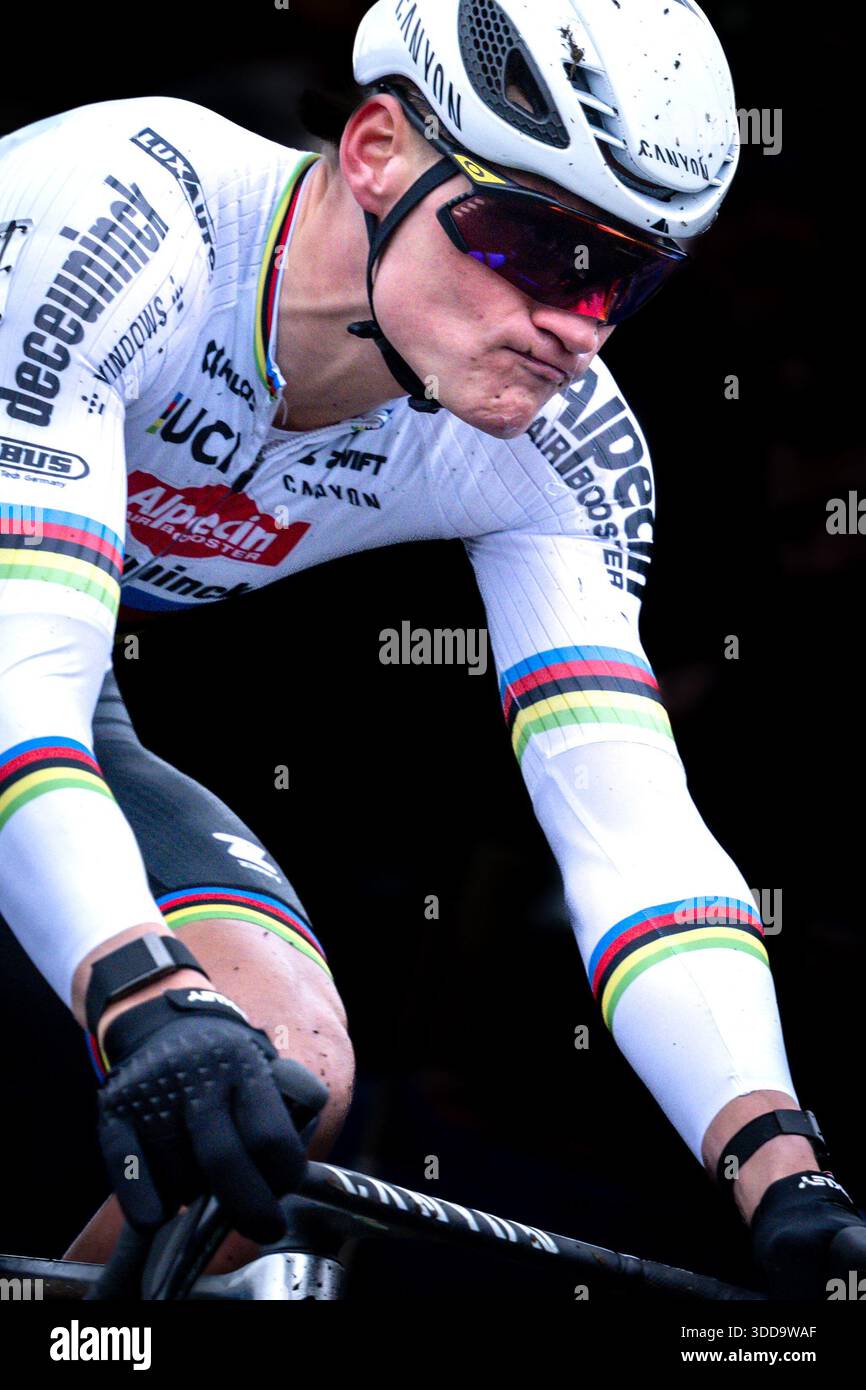 Dutch Mathieu Van Der Poel pictured in action during the men's elite ...