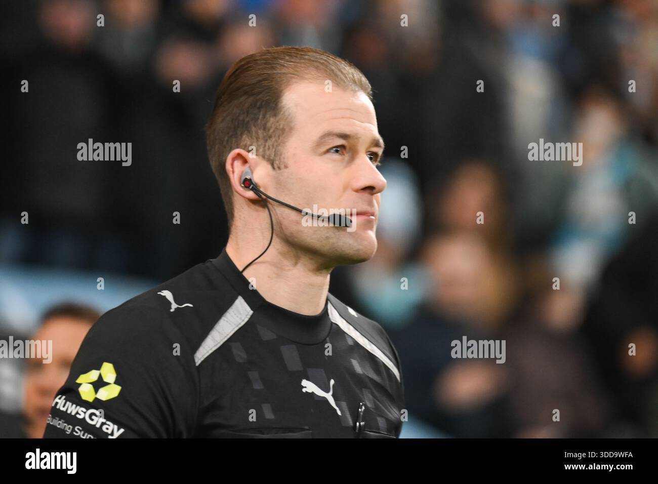 Paul Tierney match referee leads players onto pitch during the Sky Bet ...