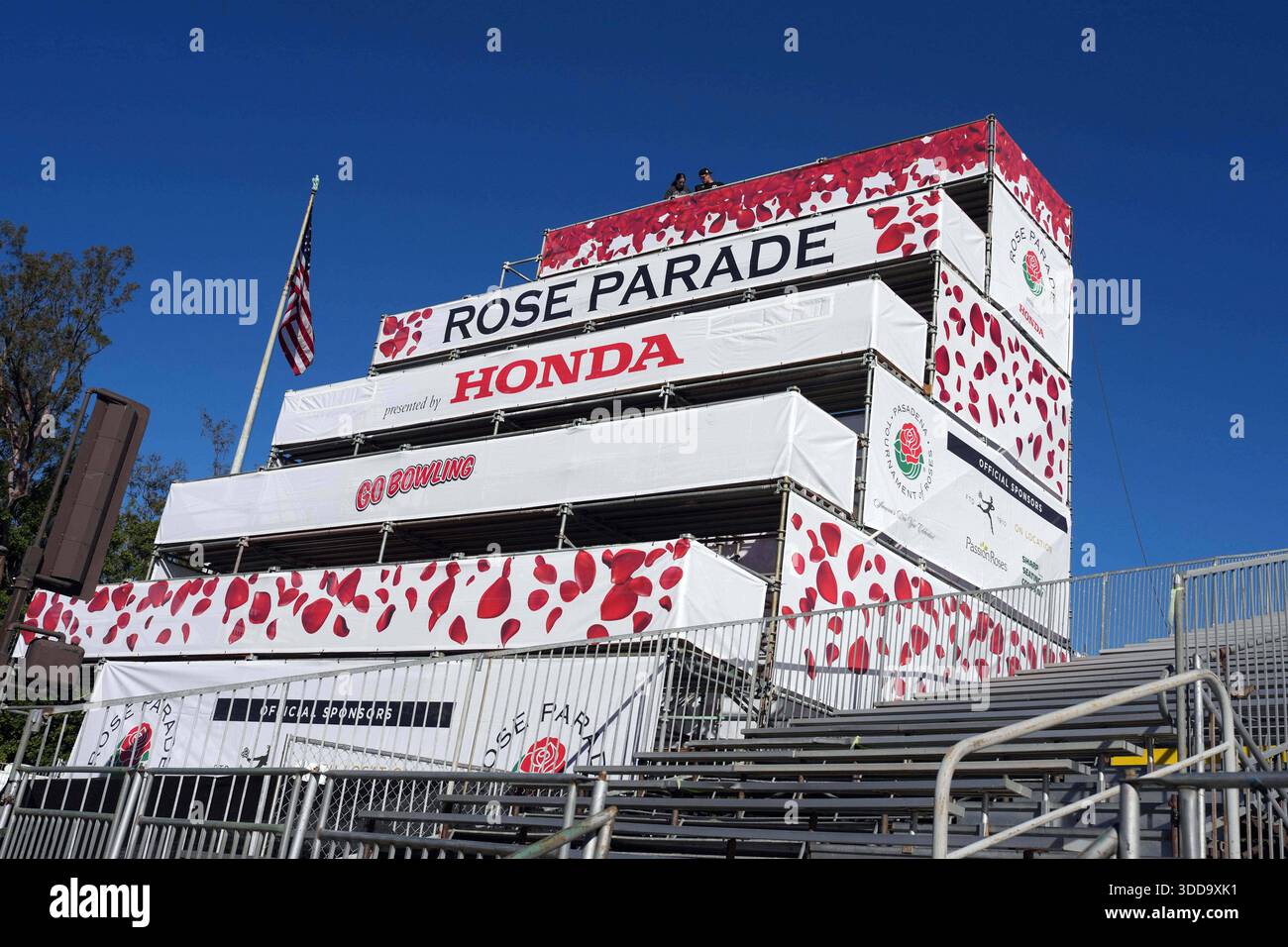 The Tournament of Roses broadcast media tribune on Orange Grove Blvd ...