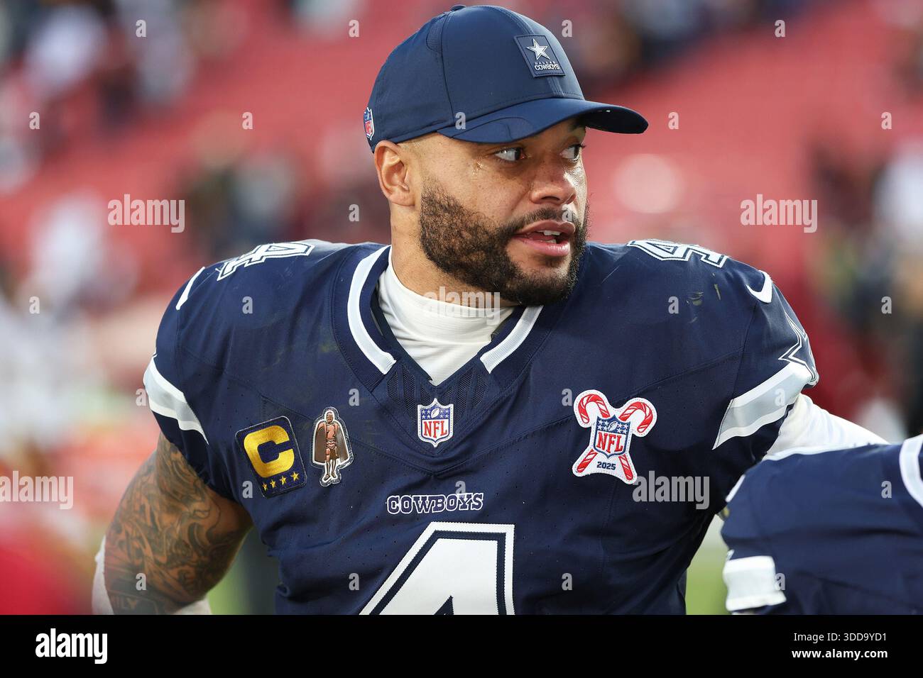 Dallas Cowboys quarterback Dak Prescott (4) looks on after an NFL ...