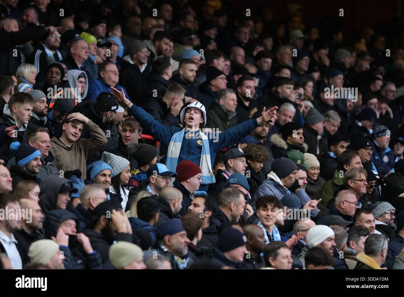 Manchester City fans seen during the Premier league football match ...