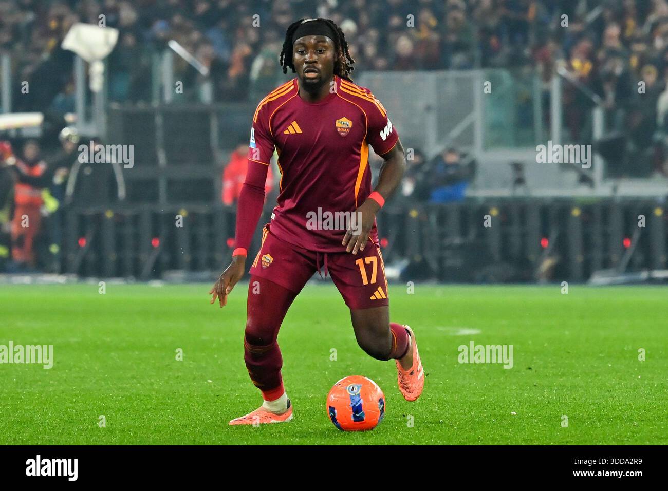 Manu Kone of AS Roma during the serie A Enilive match between AS Roma v ...