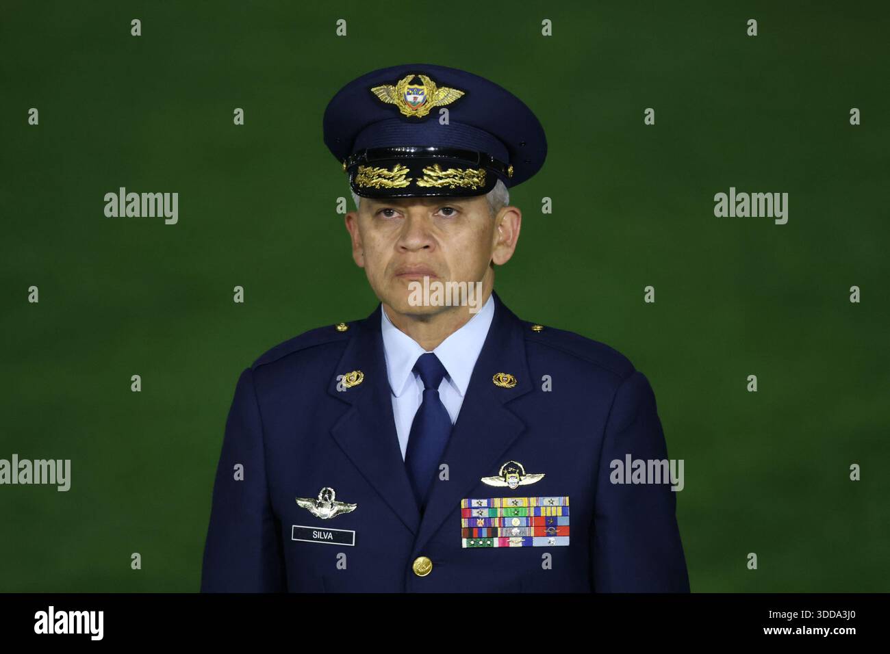 New Air Force Commander Gen. Carlos Fernando Silva stands during his ...