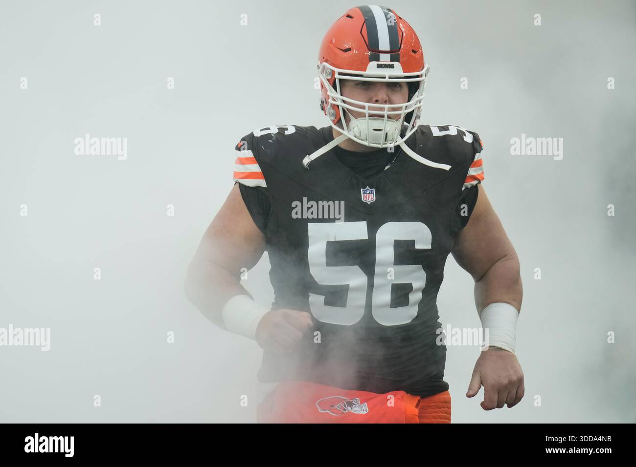 Cleveland Browns center Luke Wypler (56) is introduced before an NFL ...