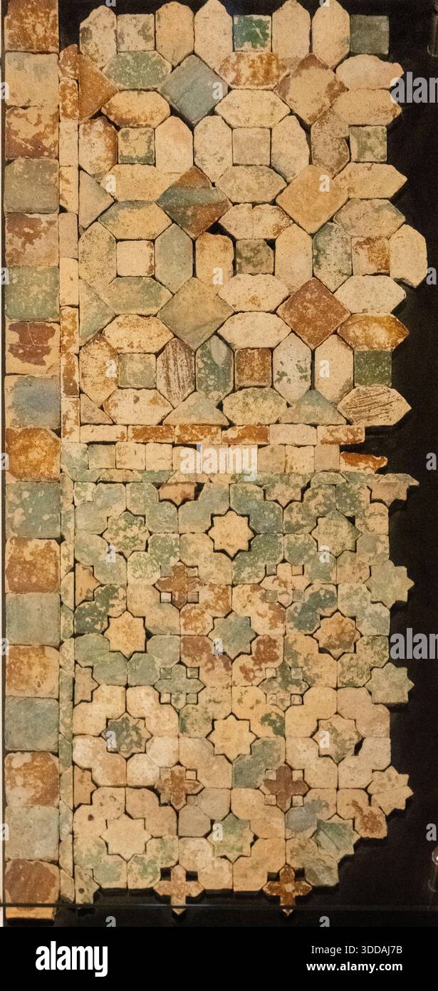 Intricate pattern of geometric shapes in earthy tones hi-res stock ...