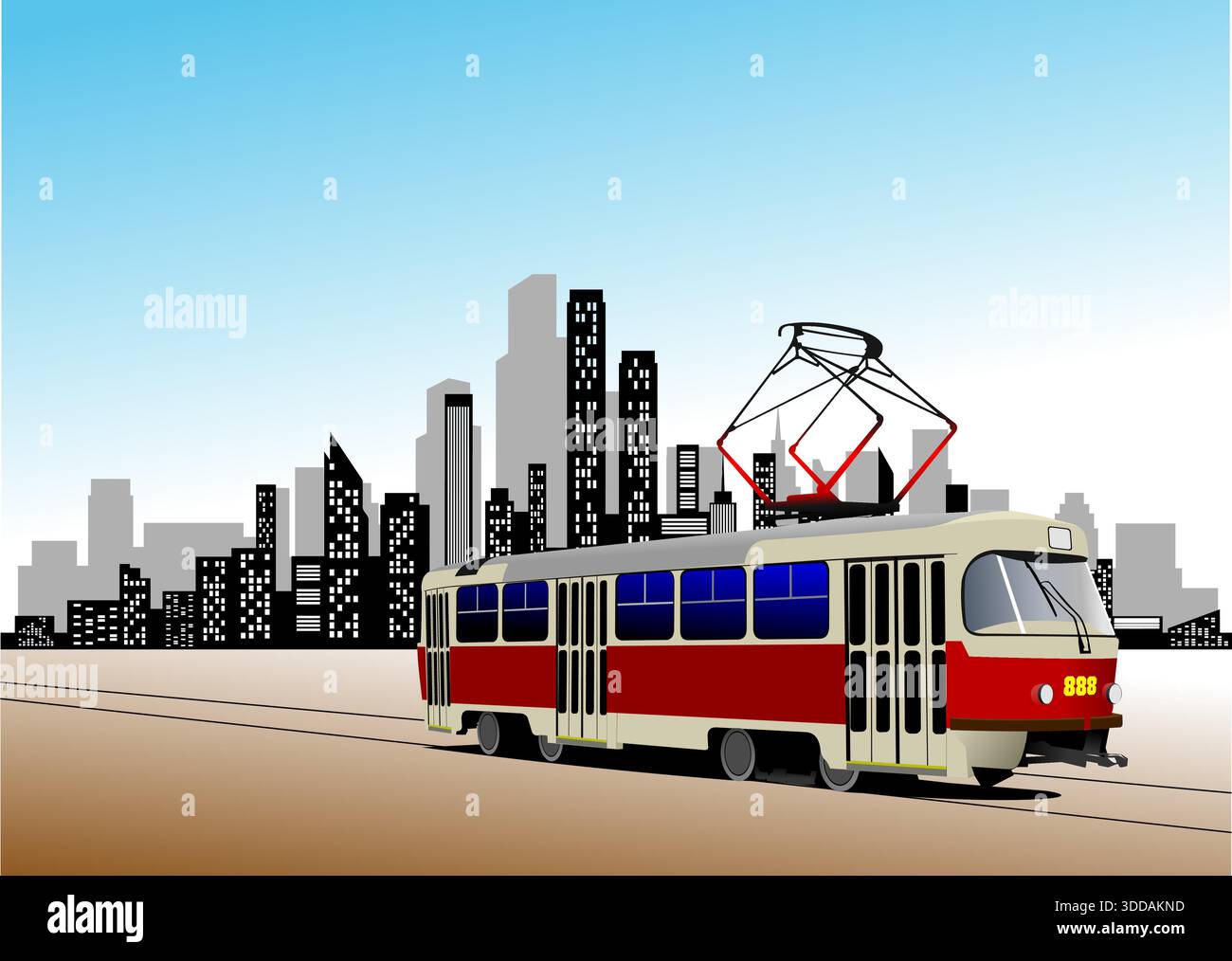 Traffic driving through downtown Stock Vector Images - Alamy