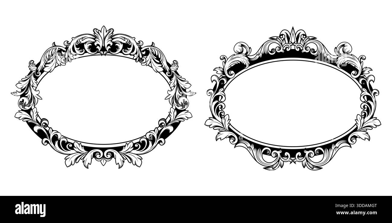 fancy oval frame drawing