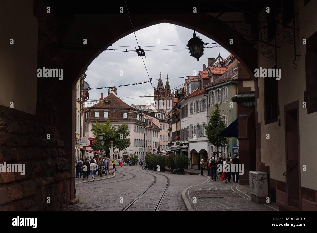 Germany, Freiburg im Breisgau, Oberlinden Street in the old town ...