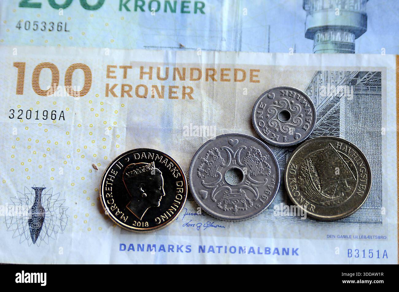 Copenhagen/ Denmark/8 DECEMBER 2025/Danish 200 hunred kroner note or ...