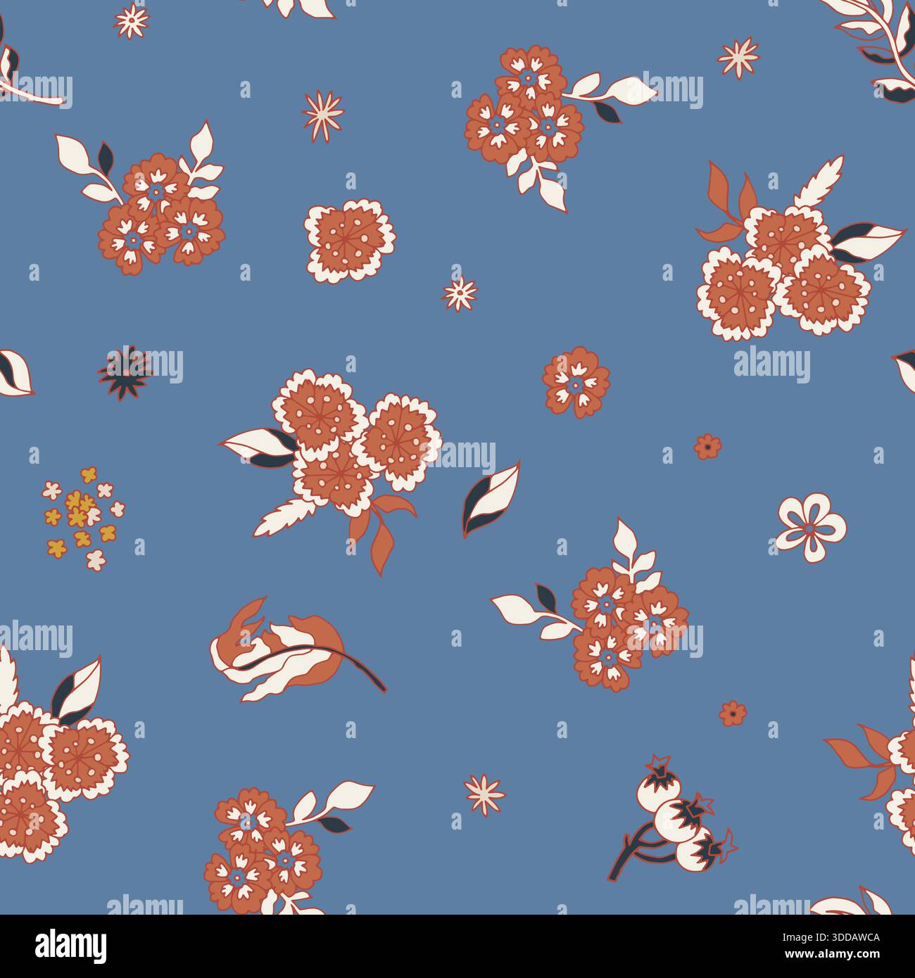 Retro boho red floral hi-res stock photography and images - Alamy