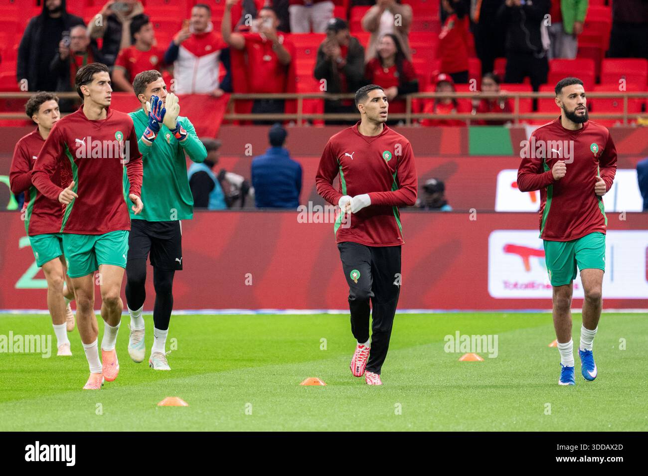 Morocco players greet the fans before the Africa Cup of Nations (CAN ...
