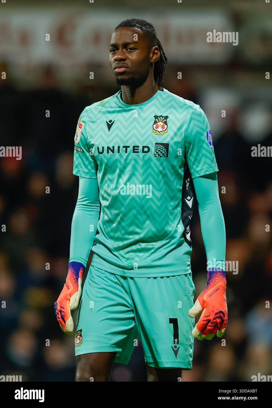 Wrexham goalkeeper Arthur Okonkwo during the Sky Bet Championship match ...