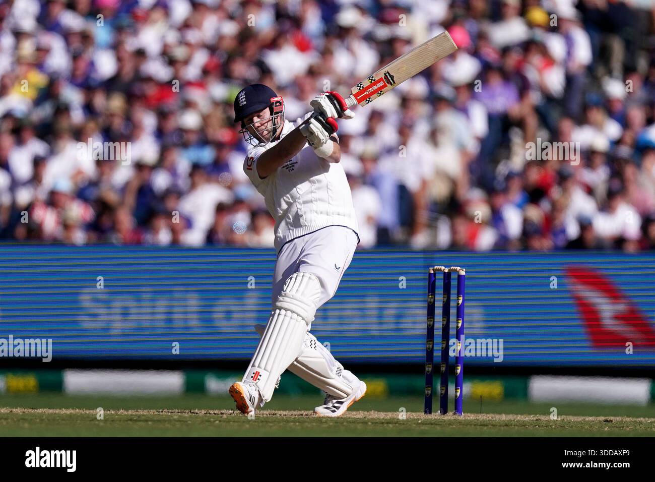England's Gus Atkinson bats on day one of the fourth NRMA Insurance ...