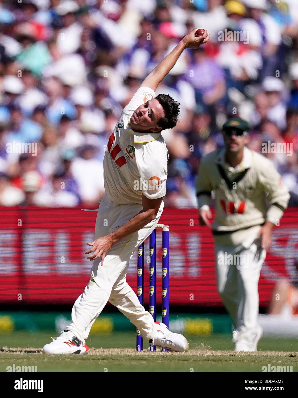 Australia's Jhye Richardson bowls on day one of the fourth NRMA ...