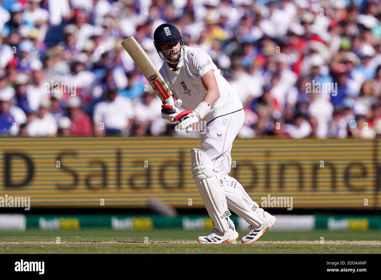 England's Gus Atkinson bats on day one of the fourth NRMA Insurance ...
