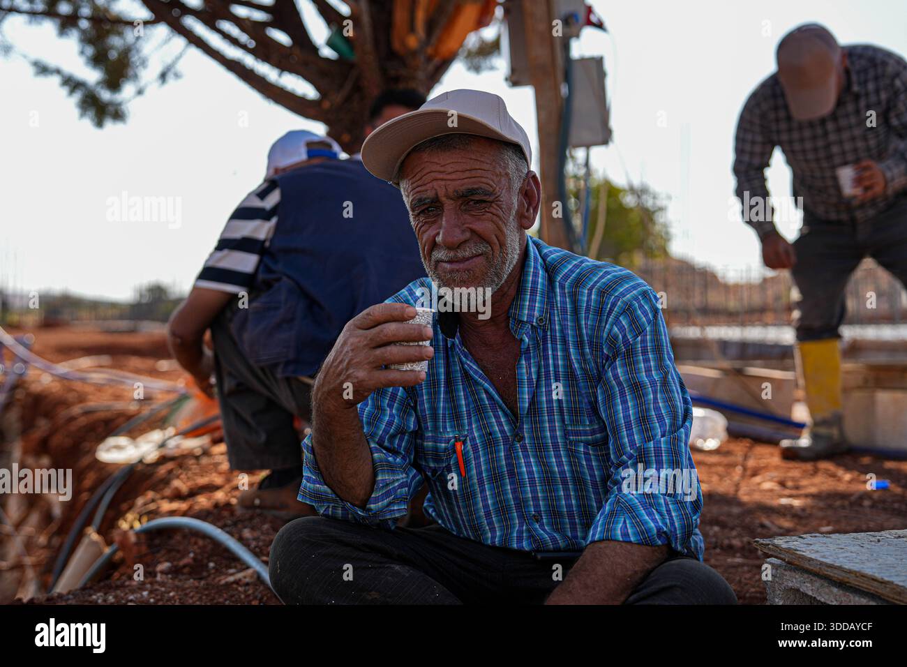 July 28, 2025, Gaziantep, Turkiye: Construction workers are preparing ...