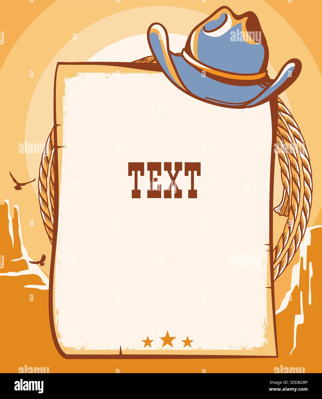 Wild West cowboy paper background for text. Vector western illustration ...